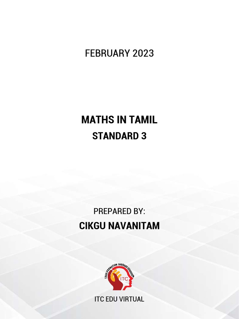 Feb'23 Maths (Tamil) STD 3 | PDF