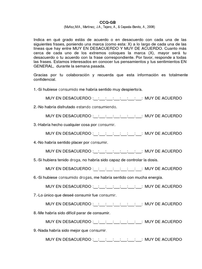 Escala Craving General | PDF