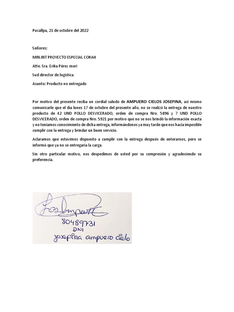 Carta No Atencion | PDF