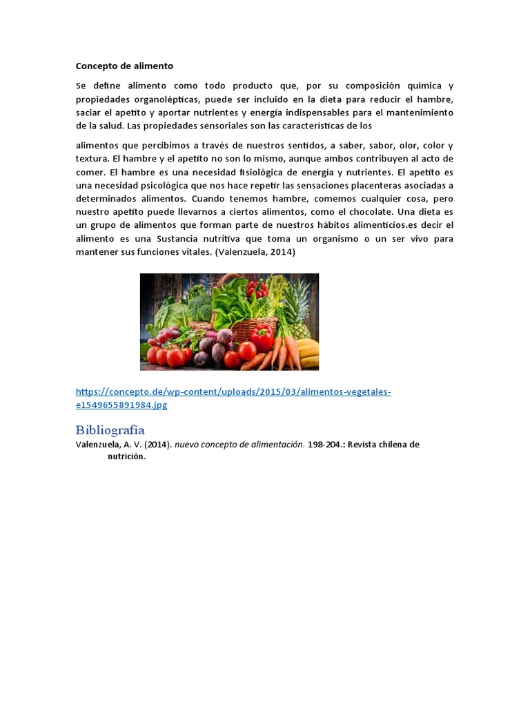 Concepto de Alimento | PDF