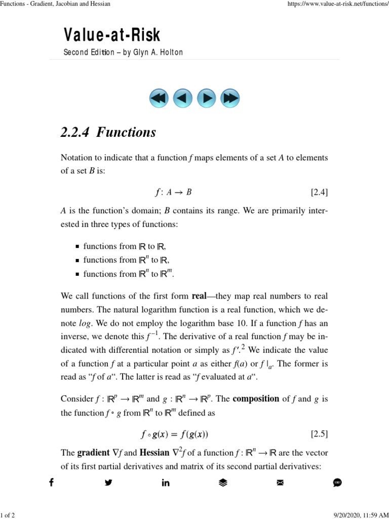 Functions - Gradient, Jacobian and Hessian | PDF | Function (Mathematics) | Gradient