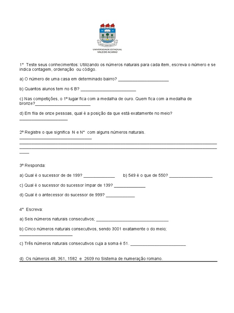 Exercício Matemática | PDF