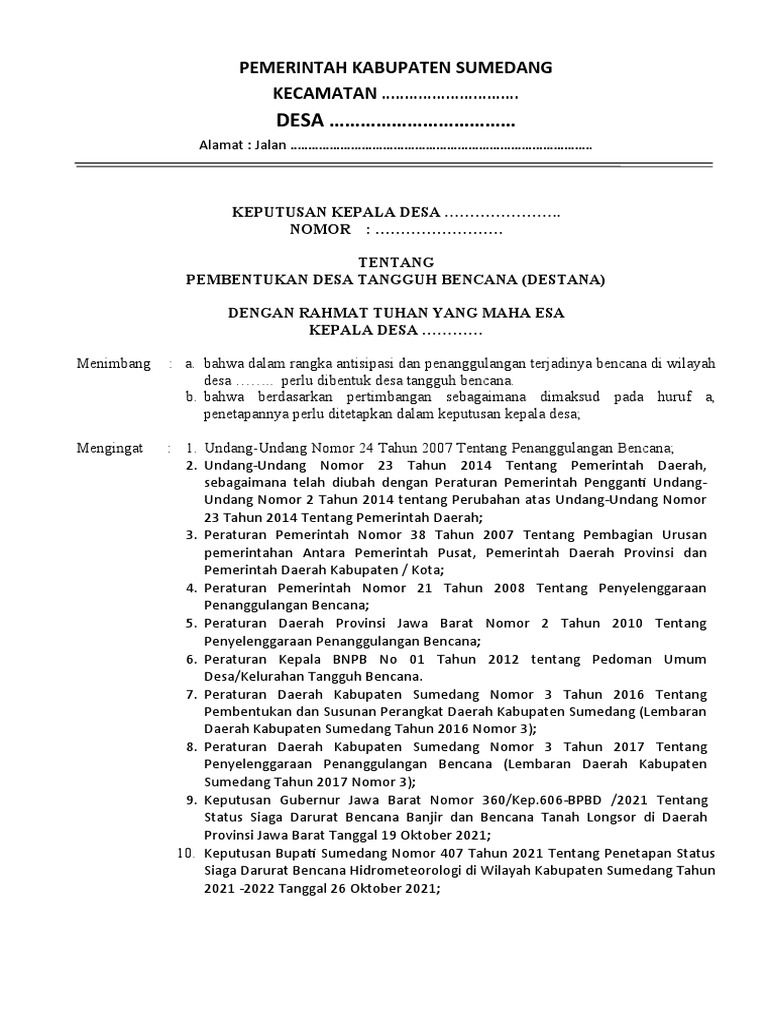 Contoh SK Destana | PDF