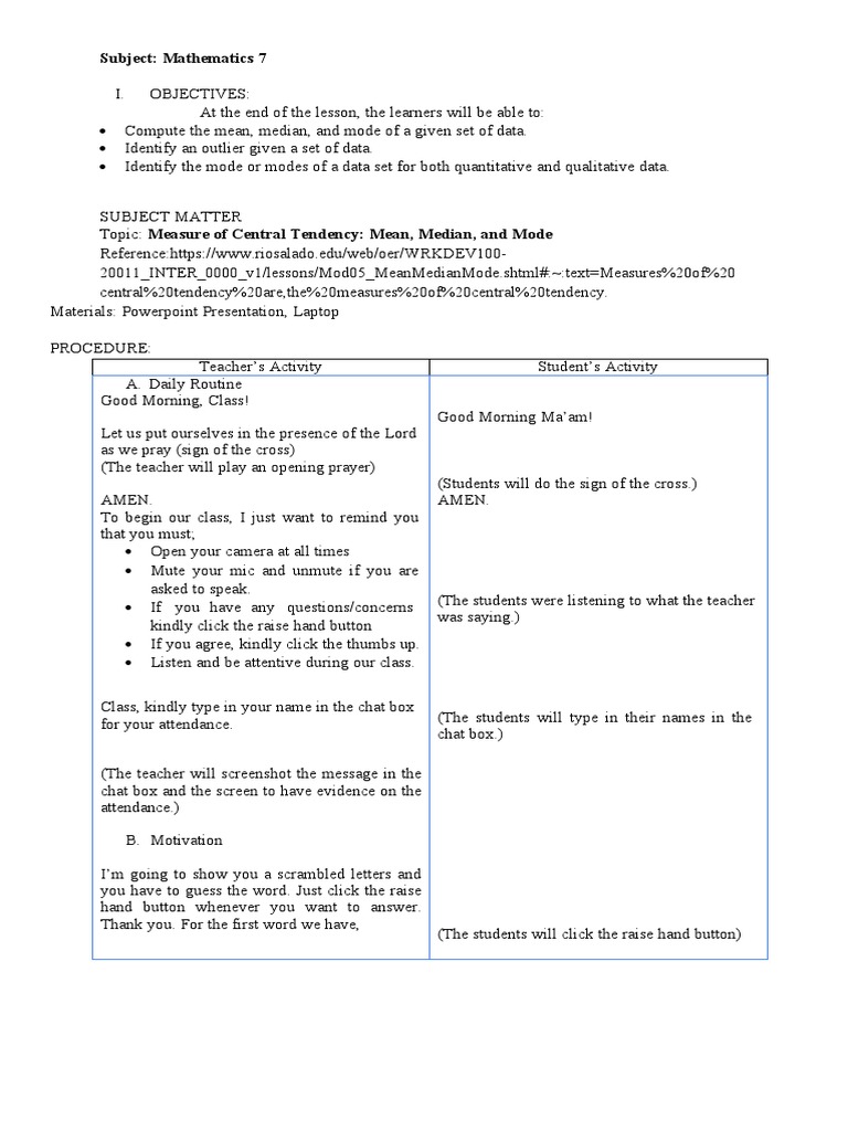 Mean, Median, and Mode | PDF | Mode (Statistics) | Mathematics