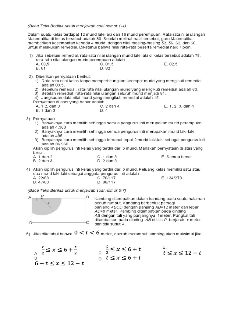 Soal Penalaran Matematika | PDF