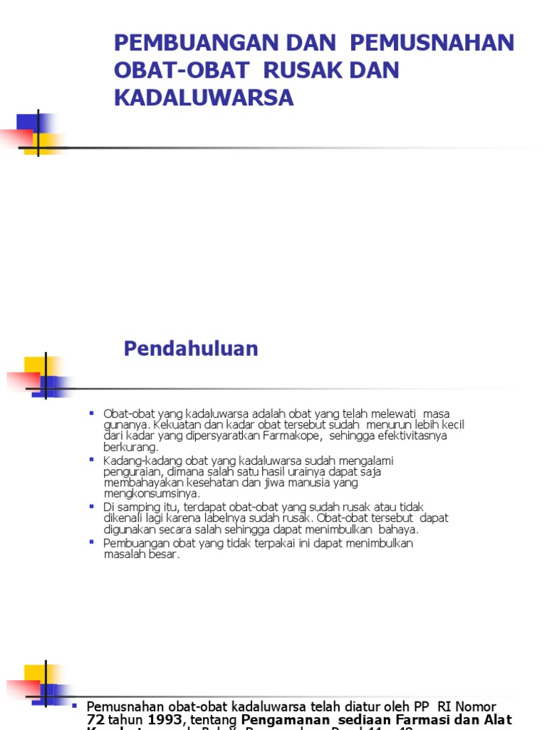 Pembuangan Dan Pemusnahan Obat-Obat Yang Kadaluwarsa | PDF