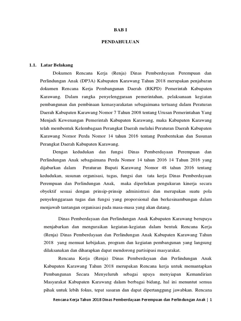 Rencana Kerja DP3A 2018 Karawang | PDF | Ilmu Sosial