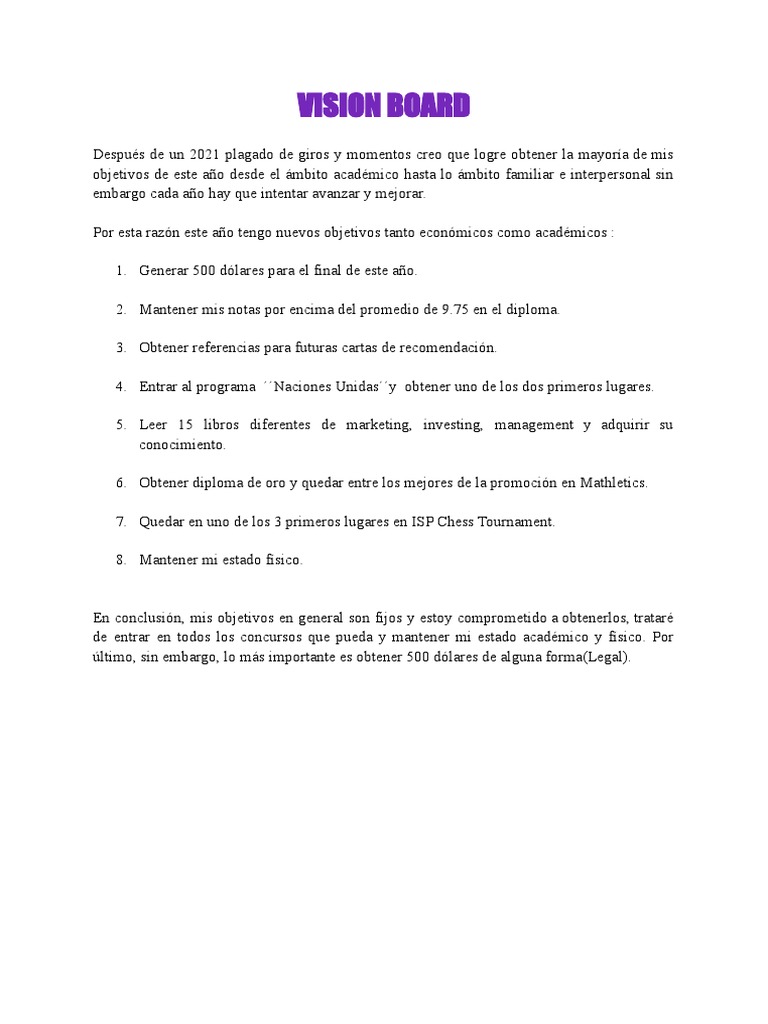 Example Vision Board | PDF