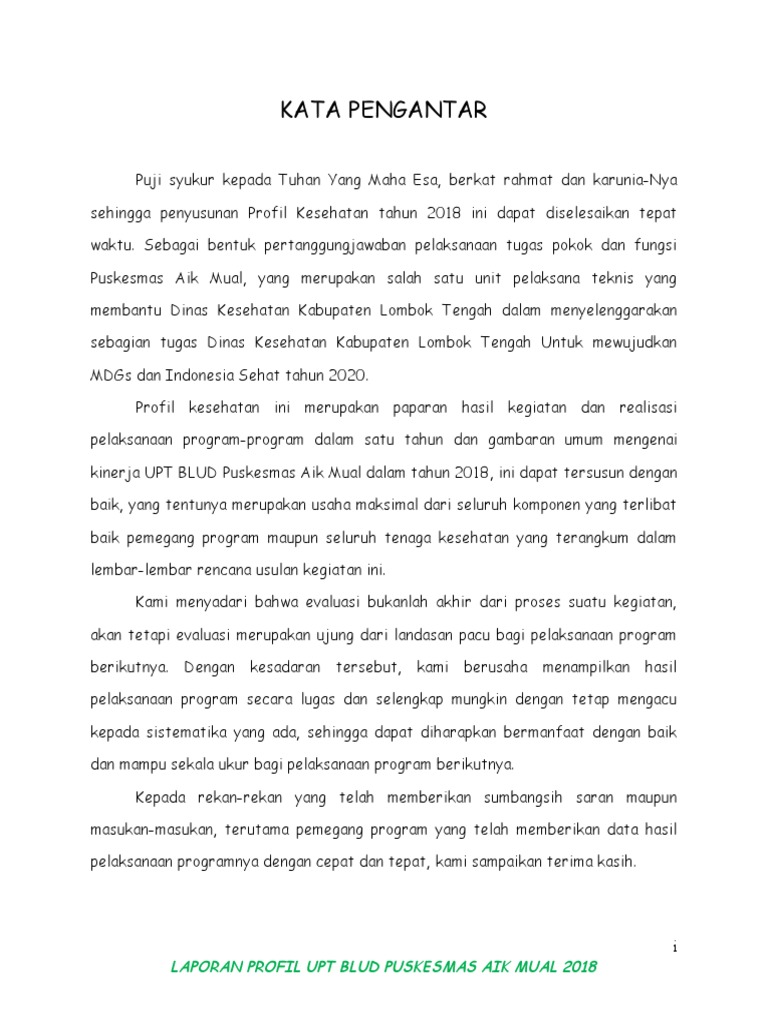 Daftar Isi Profil 2018 | PDF | Ilmu Sosial | Kesehatan Holistik