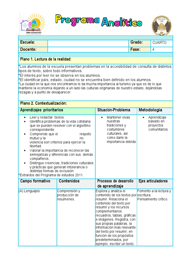 Proyecto 4° Grado. | PDF | Blog | Adverbio