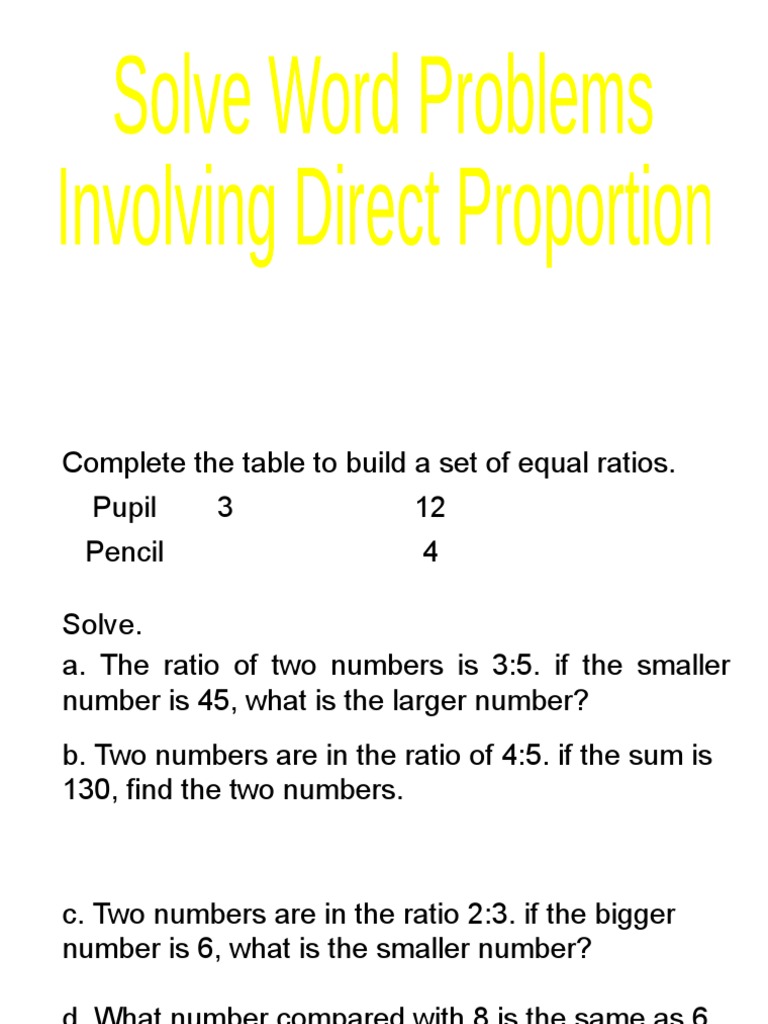 Direct Proportion | PDF | Ratio