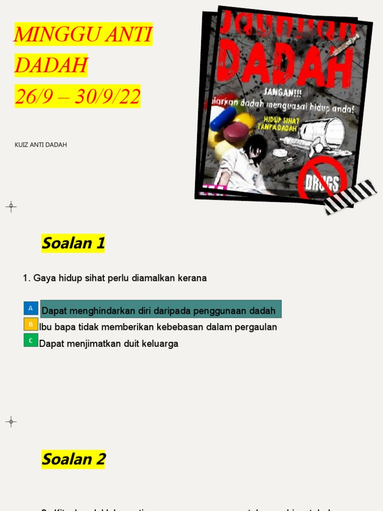 Kuiz Minggu Anti Dadah | PDF