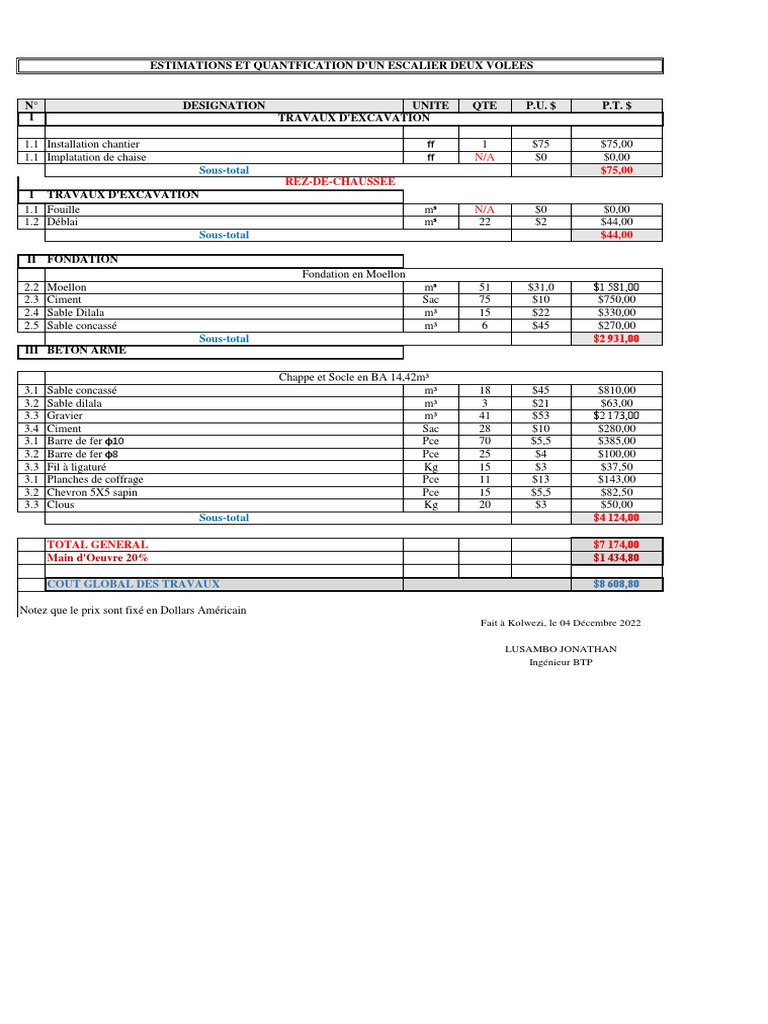 Devis Fondation Cloture | PDF | Matériaux de construction | Ingénierie civile