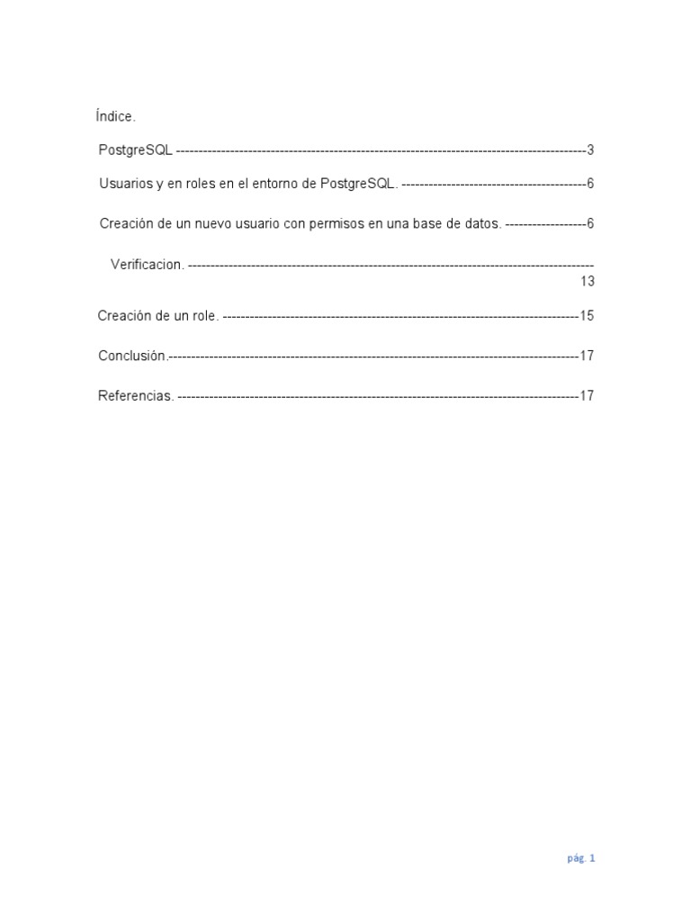 Creación y gestión de usuarios en PostgreSQL | PDF | Postgre Sql | Bases de datos