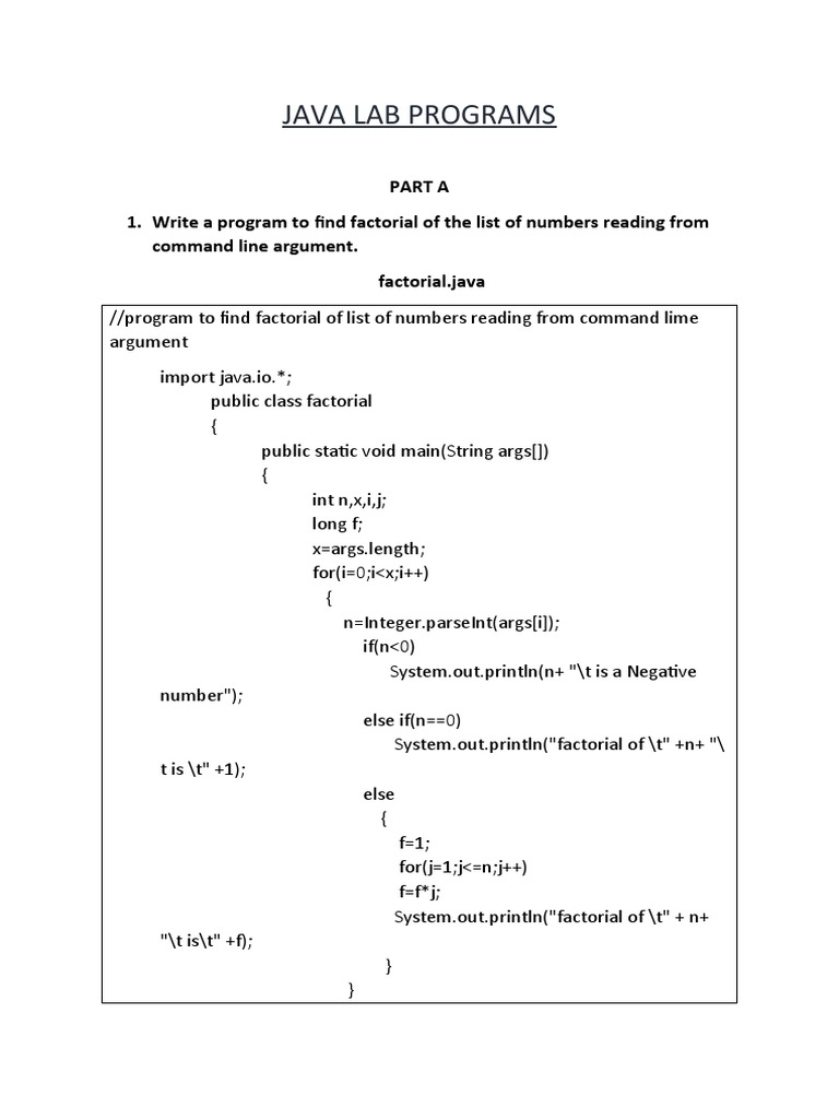 Cs - Java Lab Manual | PDF