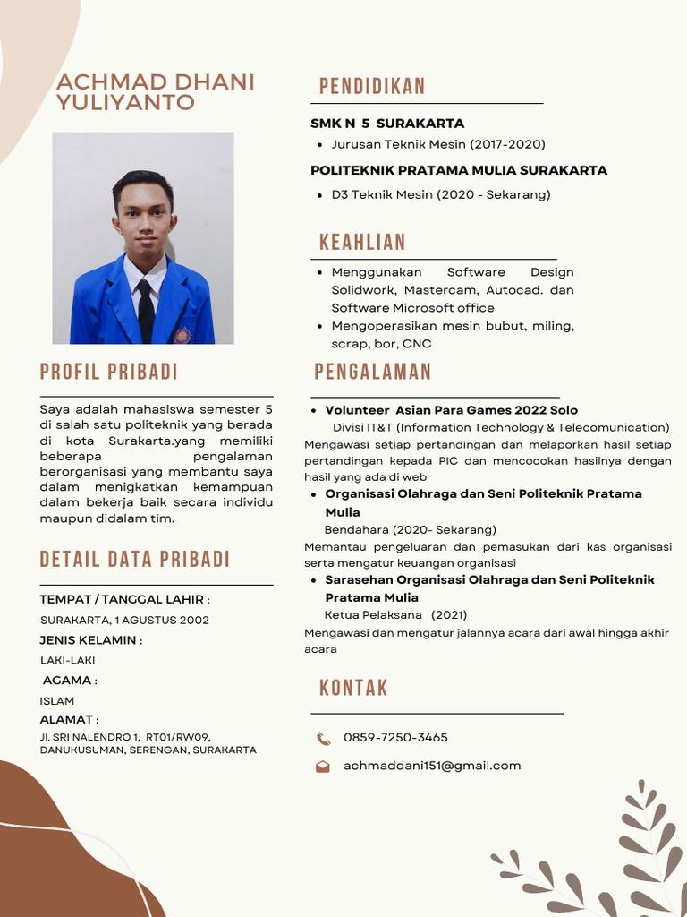 Achmad Dhani Y - CV | PDF