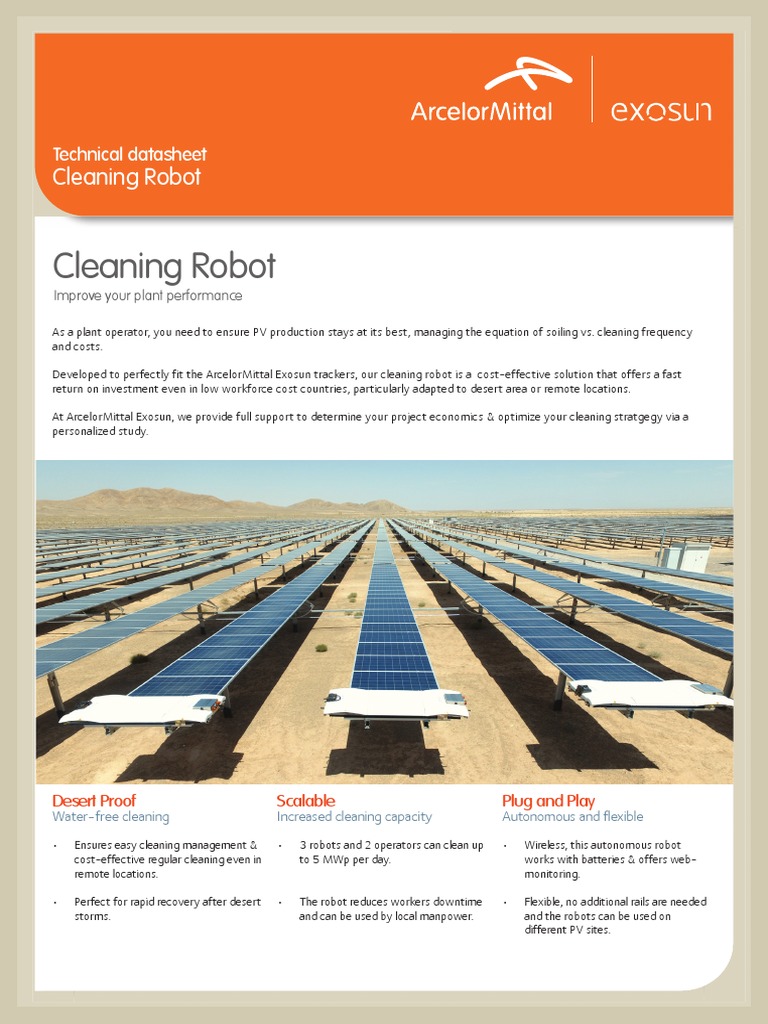 Technical Datasheet-Cleaning Robot - 2019 | PDF | Photovoltaic System ...