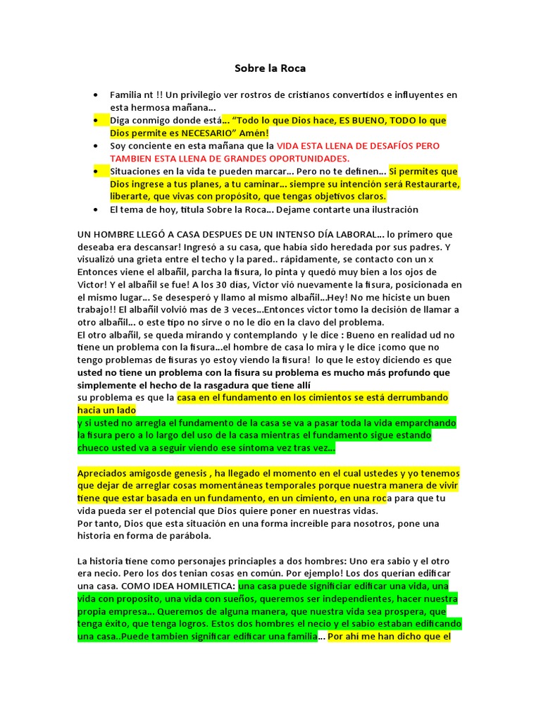 Edificar sobre la Roca: La importancia de fundamentar la vida en Jesucristo | PDF | Cristo ...