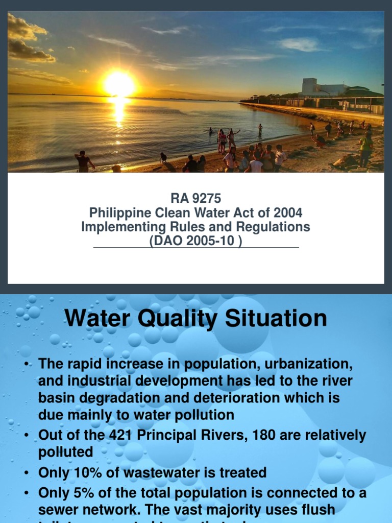 RA 9275 Clean Water Act & Policy Updates 2022 | PDF | Water Pollution ...