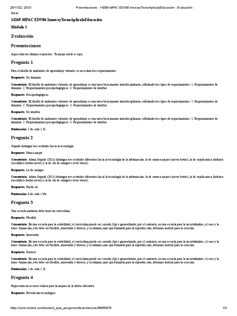 Módulo 1. Intento 2 | PDF | Plan de estudios | Aprendizaje