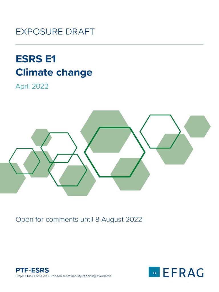 ESRS E1 Climate Change Disclosure Draft | PDF | Climate Change ...