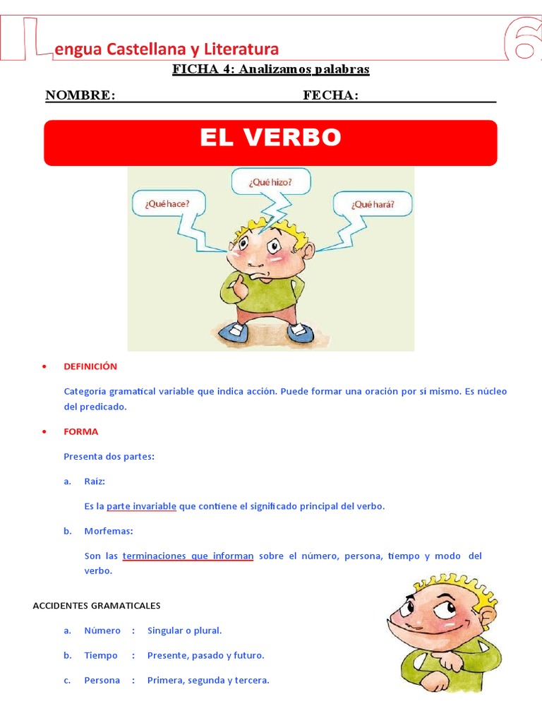 Ficha-4 - Verbo | PDF | Verbo | Numero Gramatical