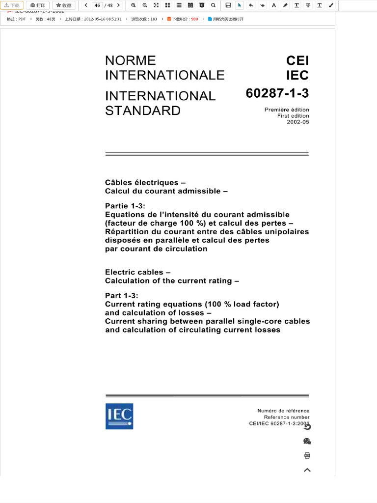 IEC-60287-1-3-2002 - Current Rating Equations 100 Load Factor and ...