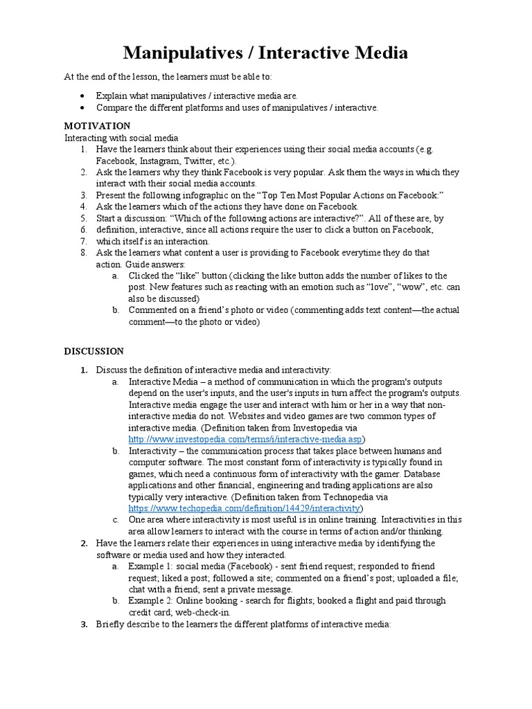 Interactive Media for Learners | PDF | Application Software | Social Media