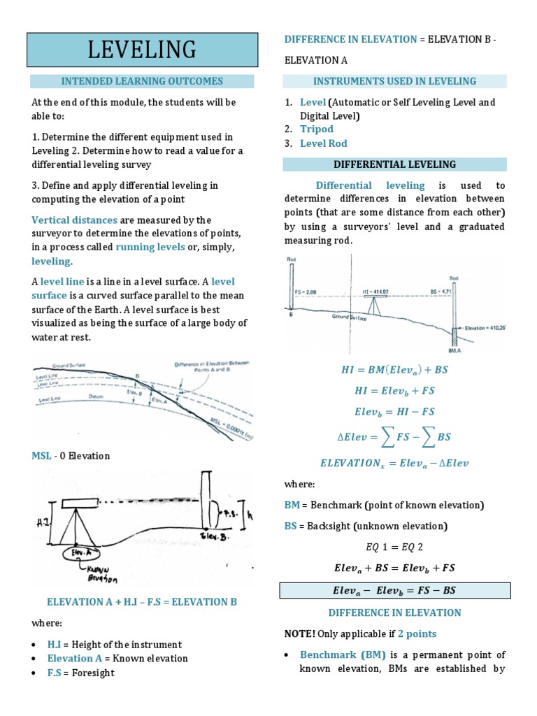 LEVELING | PDF | Surveying | Metrology