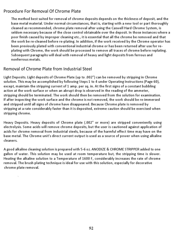 Stripping Chrome Platings | PDF | Chromium | Nickel