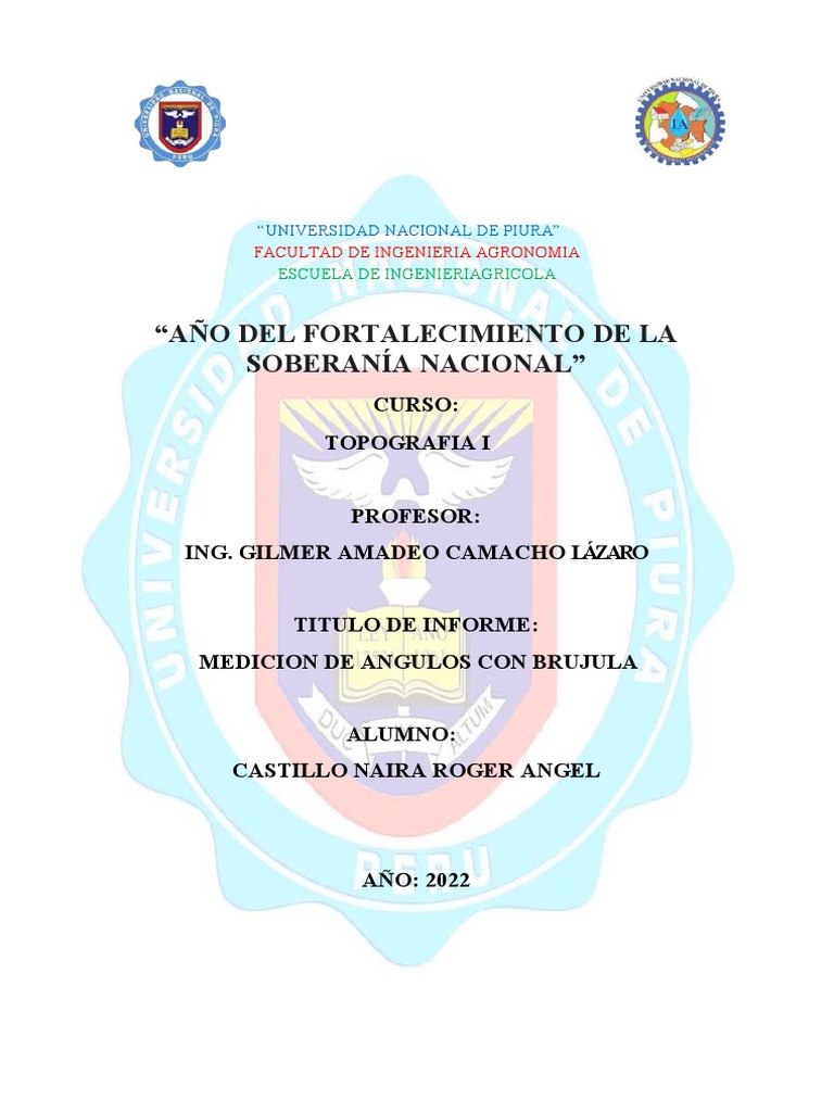 Medición de Ángulos con Brújula en Topografía | PDF | Azimut | Brújula