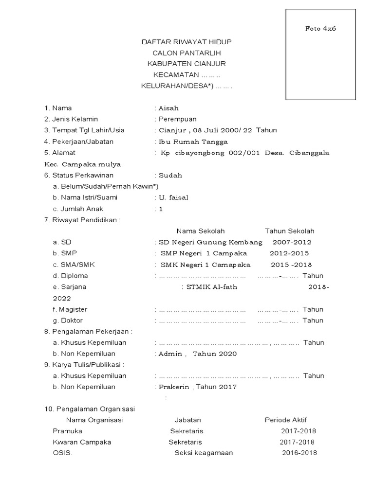 Format DRH Pantarlih | PDF | Olahraga & Rekreasi