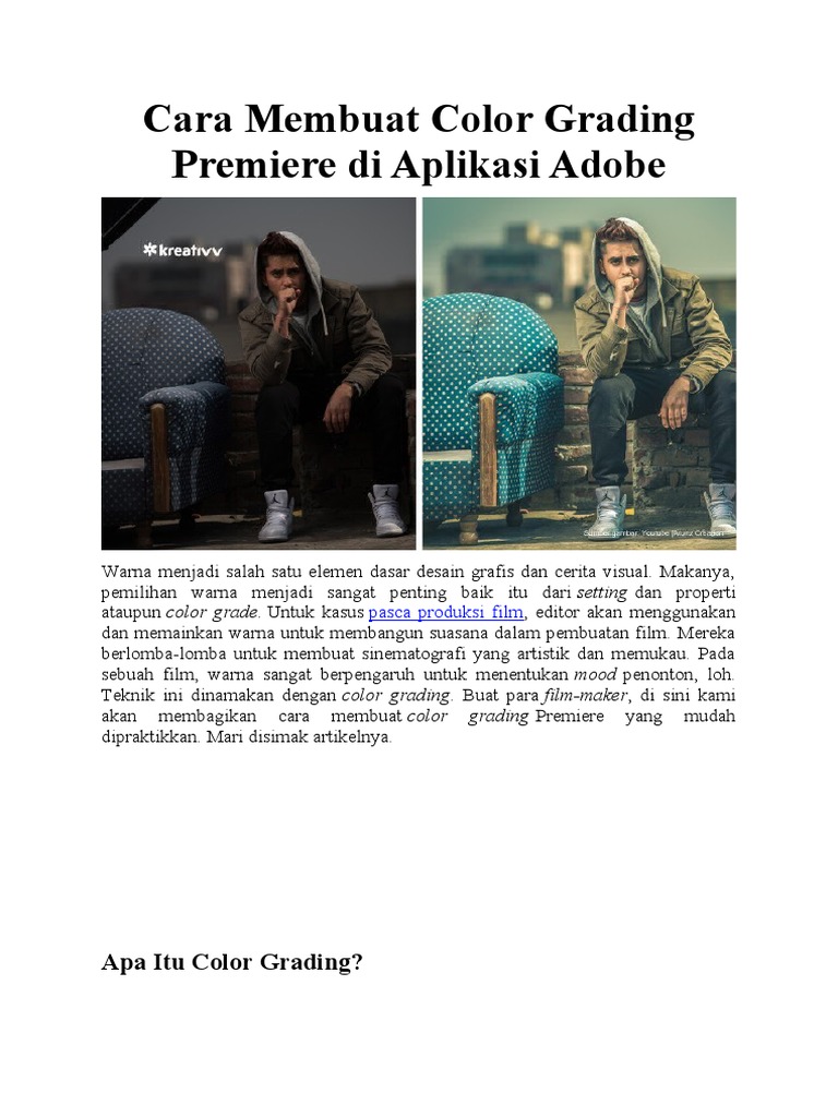 Cara Membuat Color Grading Premiere Di Aplikasi Adobe | PDF | Bisnis ...
