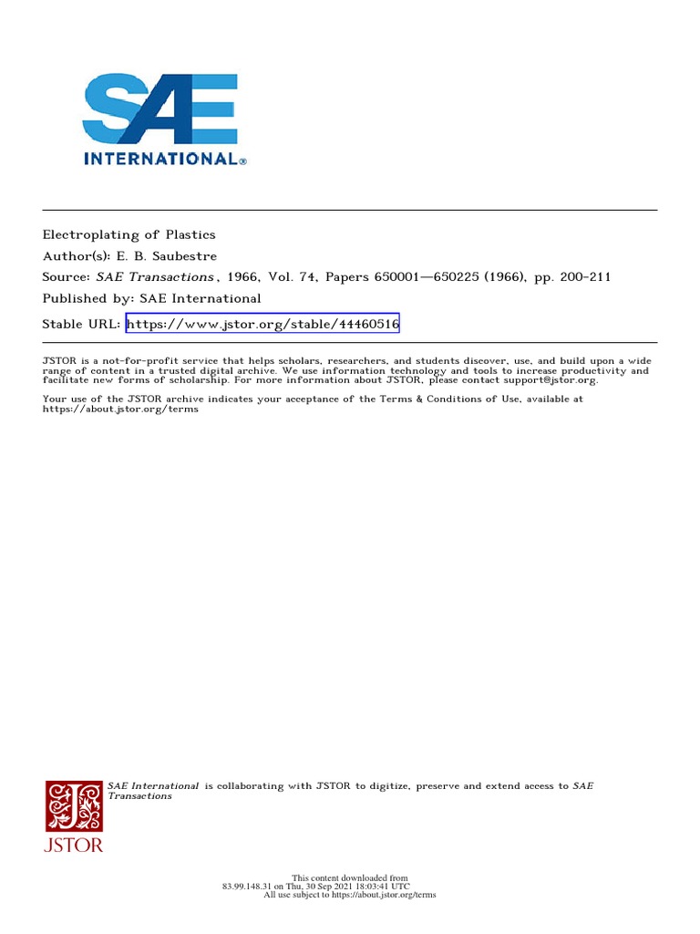 Electroplating of Plastics | PDF | Materials Science | Building Engineering