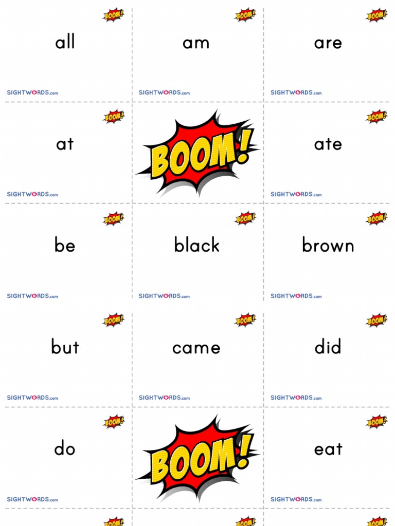 Sight Words Boom Dolch Kindergarten | PDF