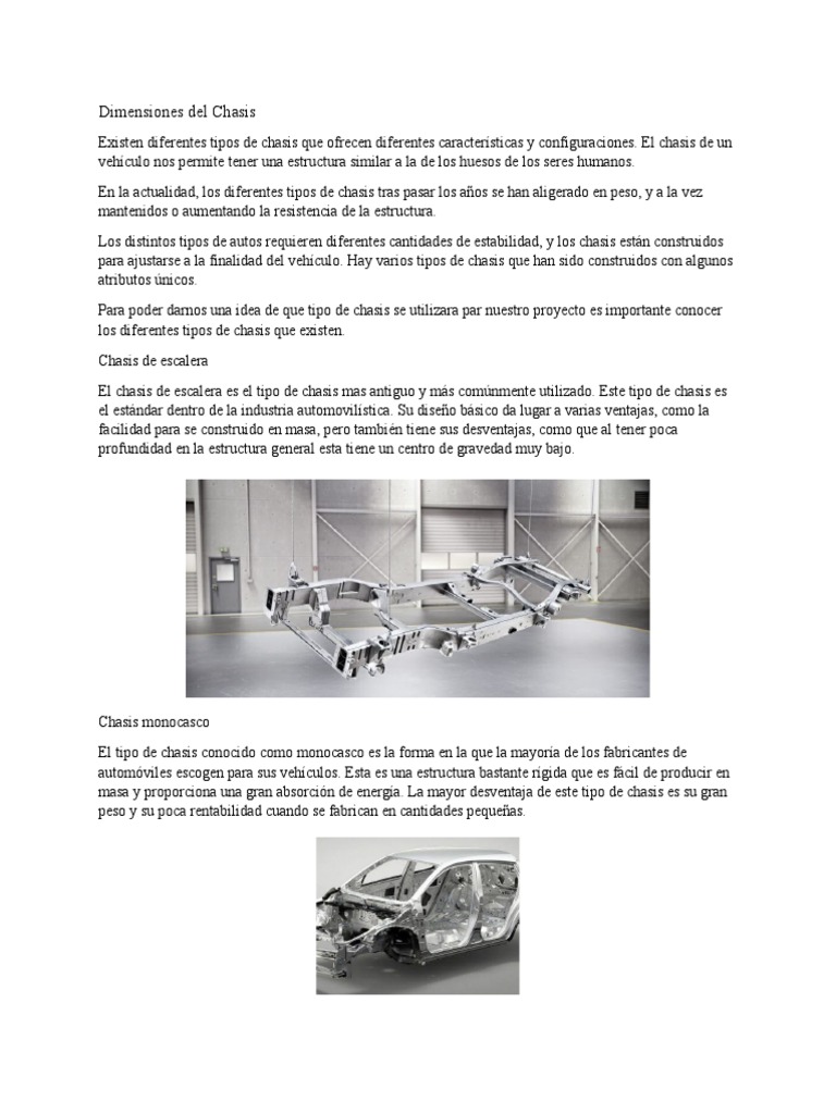 Estructura De Chasis Monocasco Técnica 4x4: Chasis De Largueros Vs
