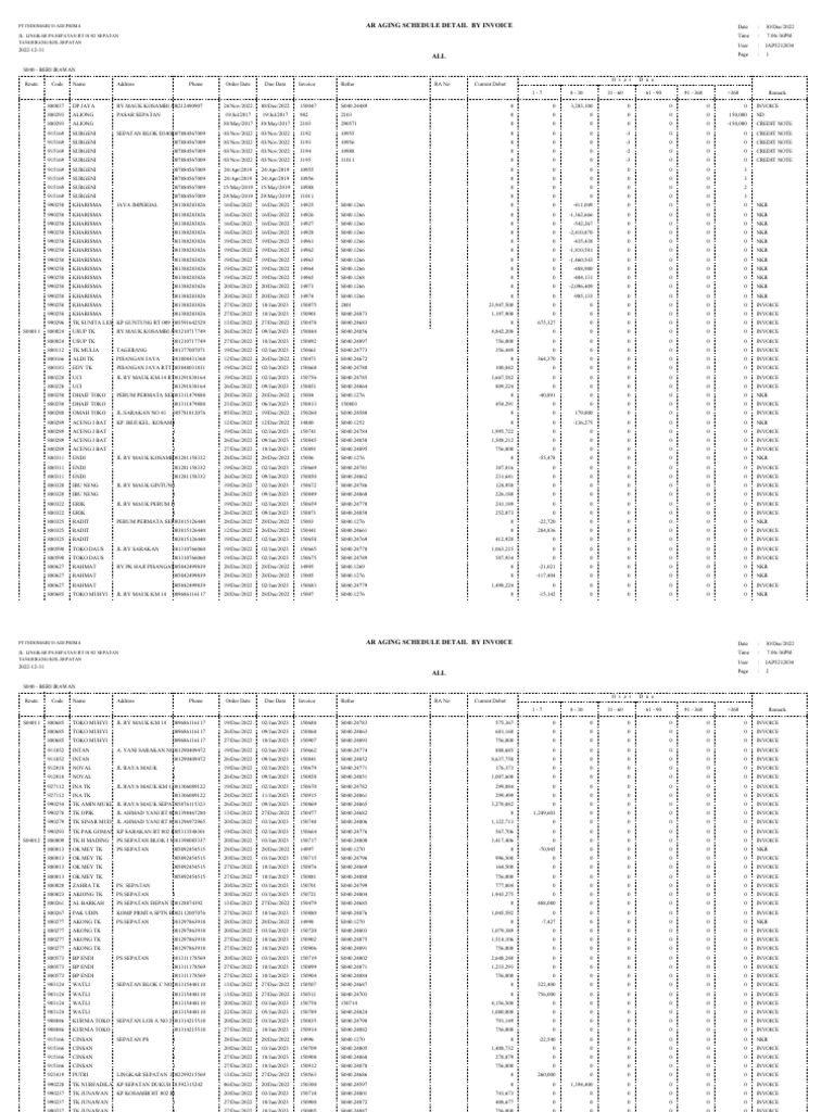 AR Aging Schedule Report | PDF