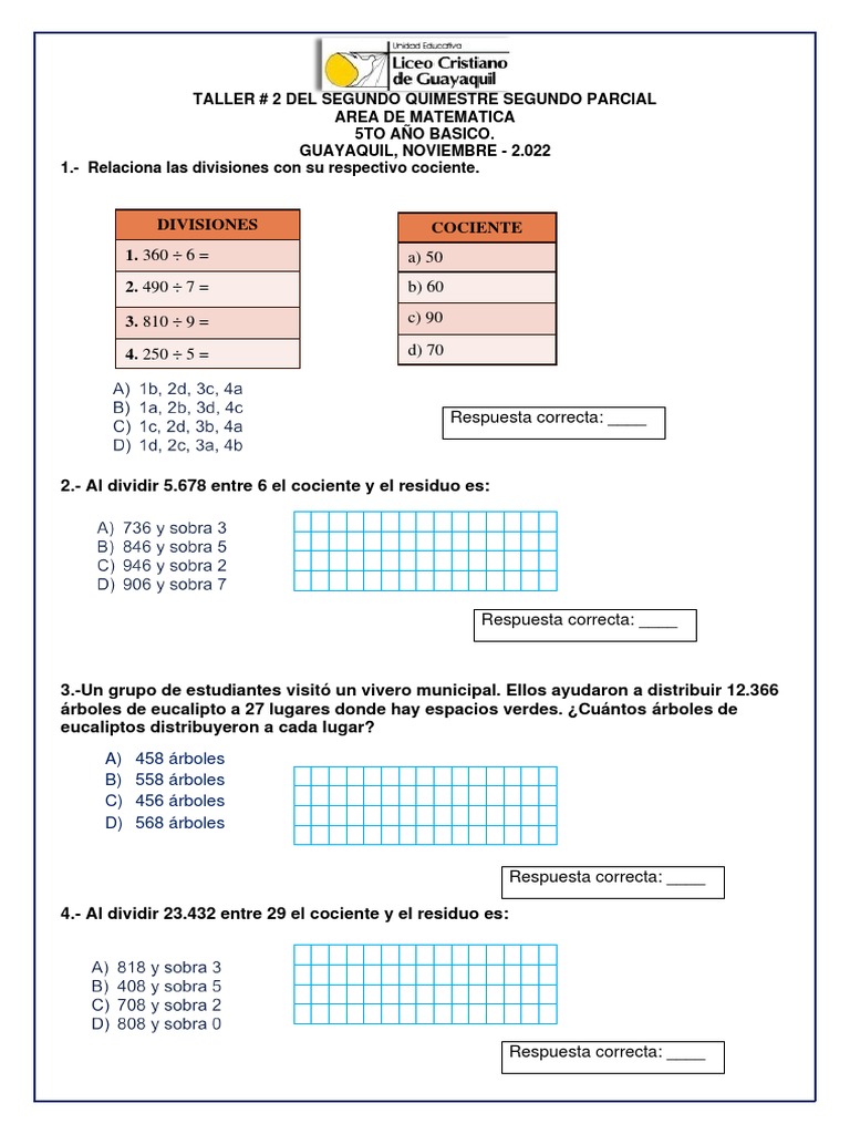 5TO Leccion # 2 Actividades de Refuerzo 2do Q. | Descargar gratis PDF ...