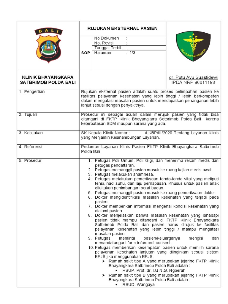 Sop Rujukan Eksternal | PDF | Sains & Matematika | Kesehatan Holistik
