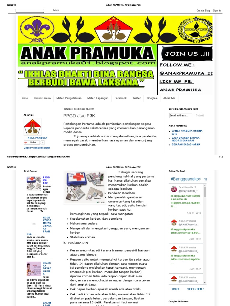 ANAK PRAMUKA - PPGD Atau P3K | PDF