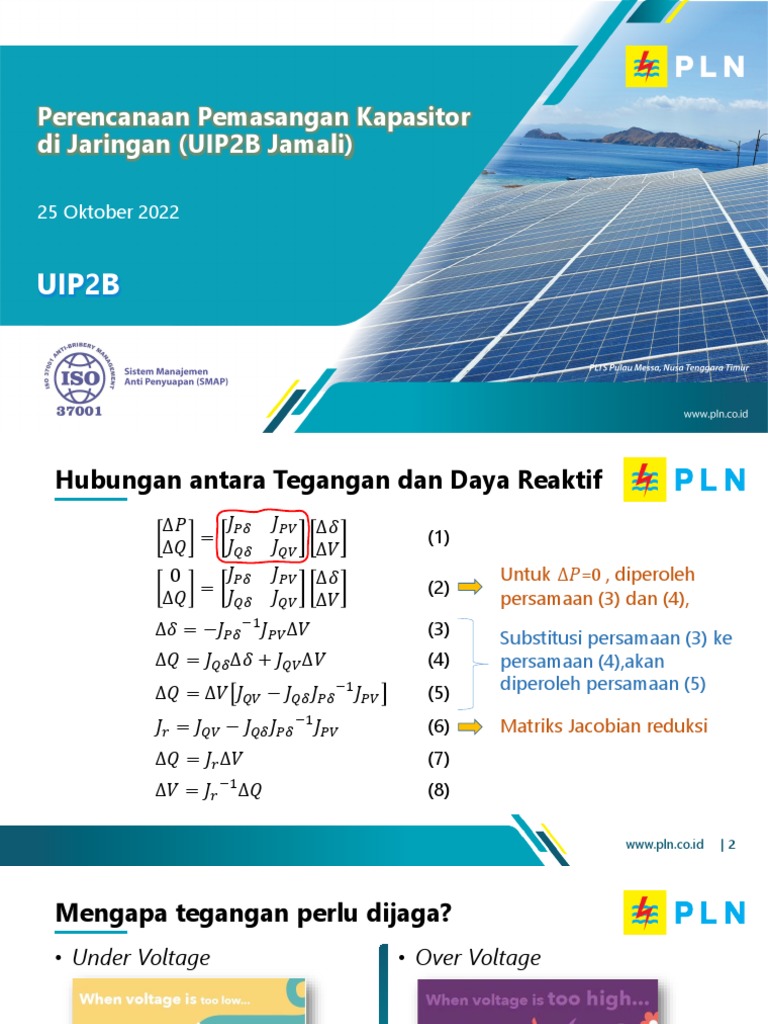 Perencanaan Pemasangan Kapasitor Di Jaringan UIP2B Jamali (Draft) | PDF