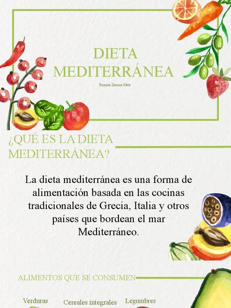 Beneficios de la Dieta Mediterránea | PDF | Dieta mediterránea | Alimentos