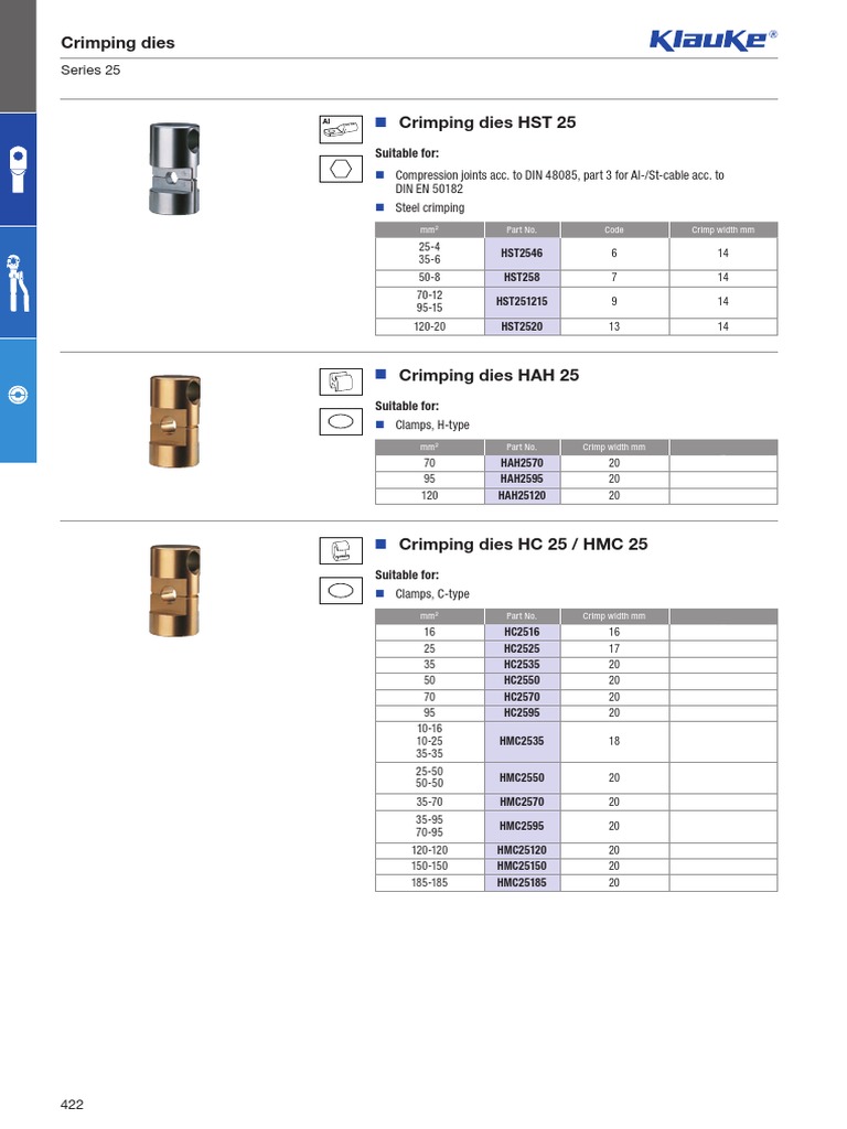 Crimping Dies Specifications and Sizes | PDF | Building Materials