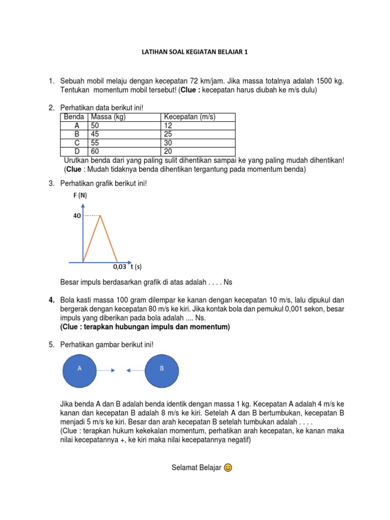 Latihan Soal Momentum Dan Impuls | PDF
