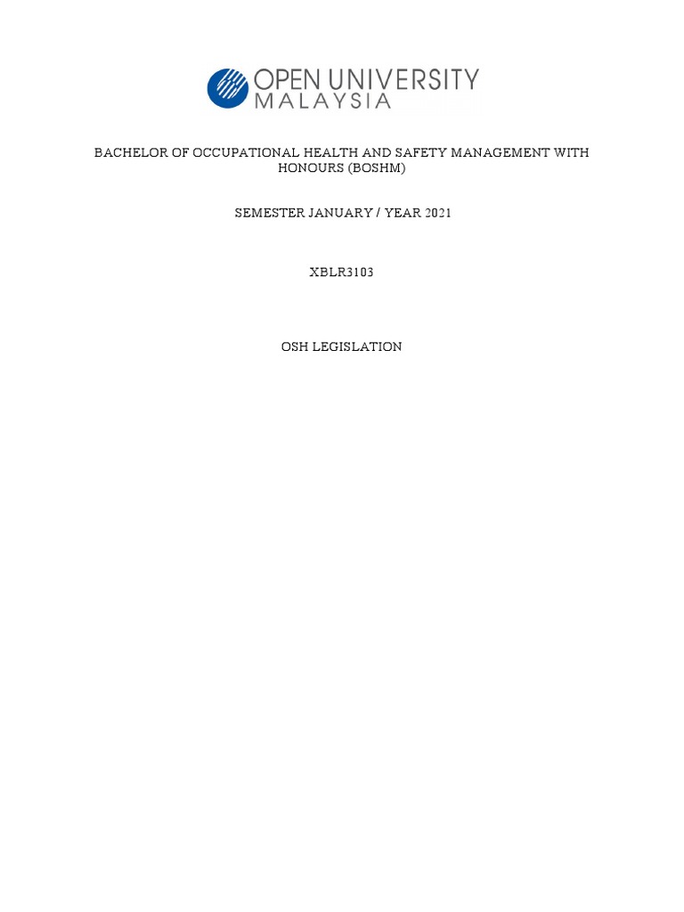 OSH Assignment | PDF | Occupational Safety And Health | Hazards