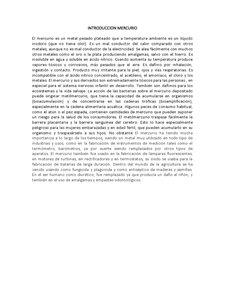 Introduccion Mercurio | PDF