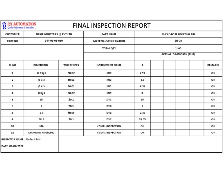 164-01-01-010 6.5 Cbore Pin | PDF