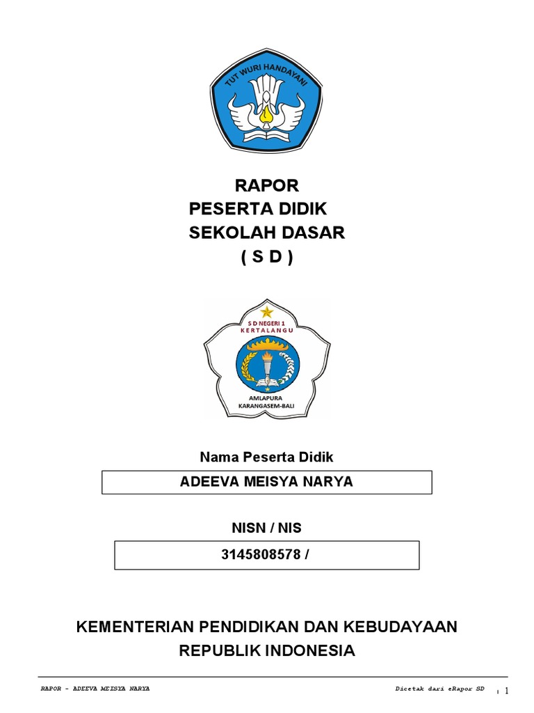 PLK - Rapor - Kelas 3.B - 20221 | PDF
