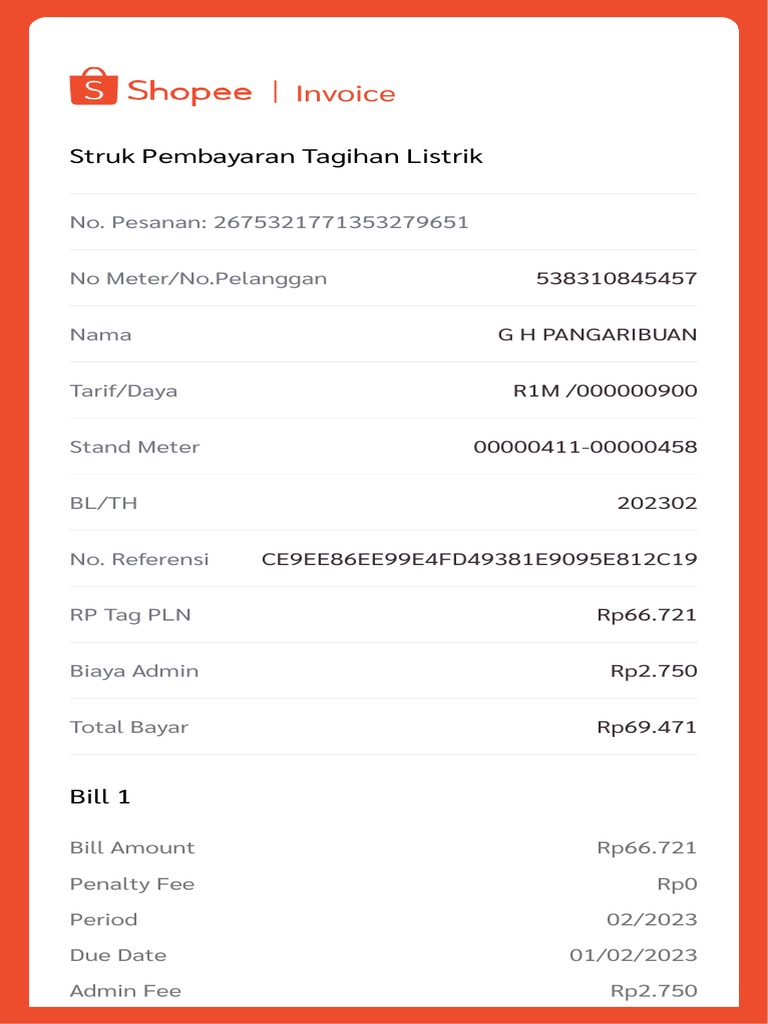 E-Receipt - Tanda Terima Shopee | PDF