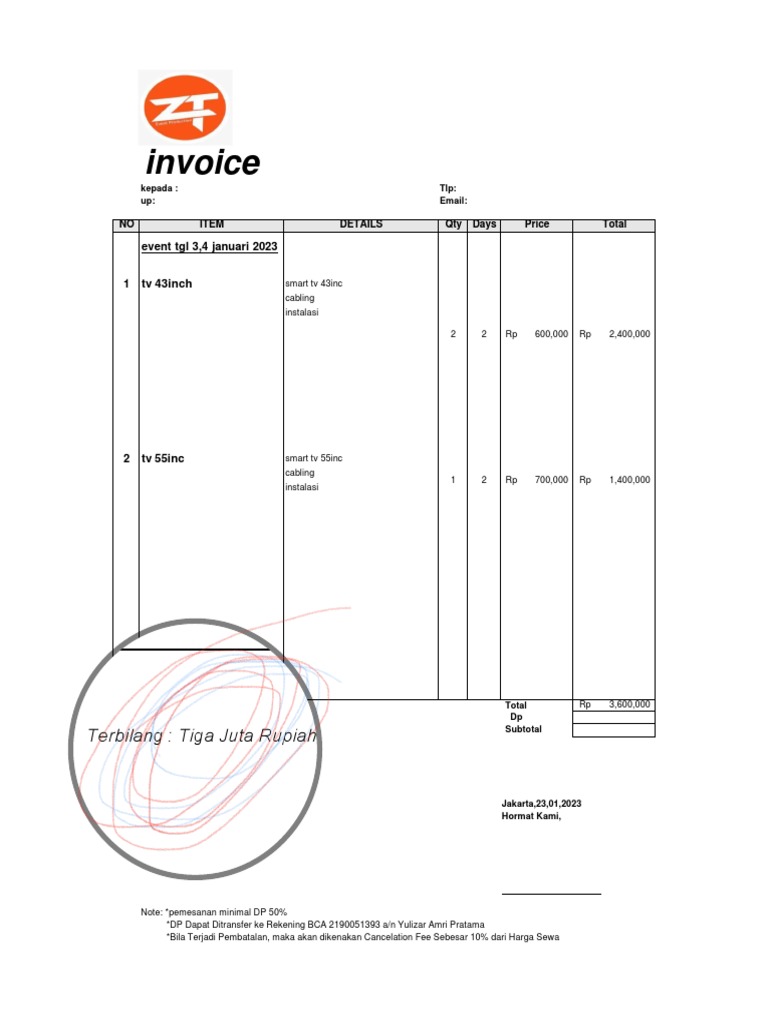 Invoice TV | PDF